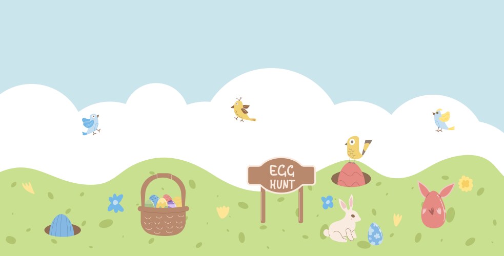 Easter egg hunt plan poster template map Vector Image