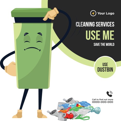 Banner design of use dustbin Royalty Free Vector Image