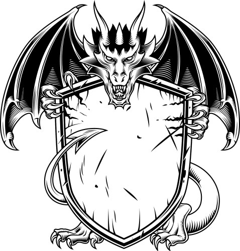 Dragon Shield Medieval Vector Images (over 1,800)