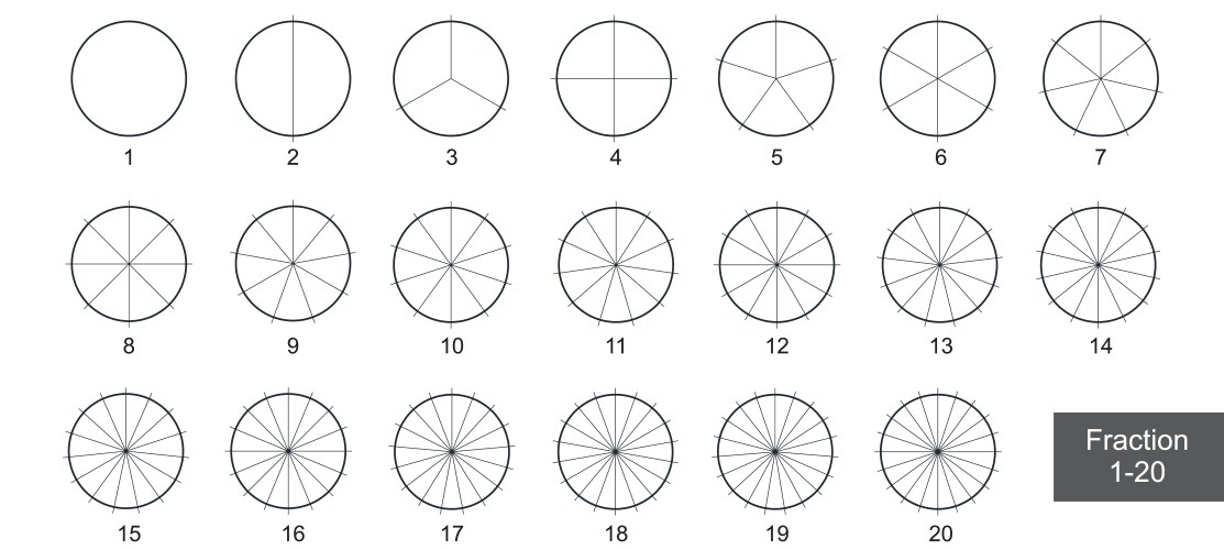 Fraction pie divided into slices fractions Vector Image