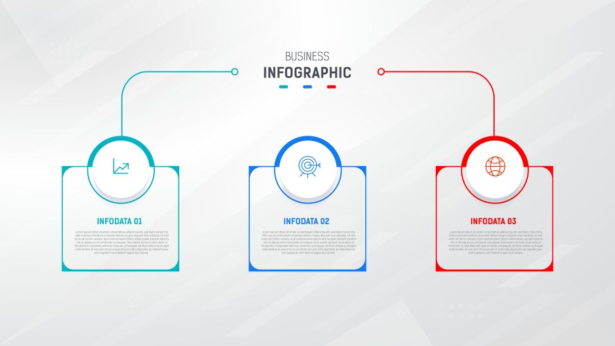 Three step infographic label design template Vector Image