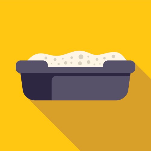 Pink litter box with scoop full of clumping cat Vector Image