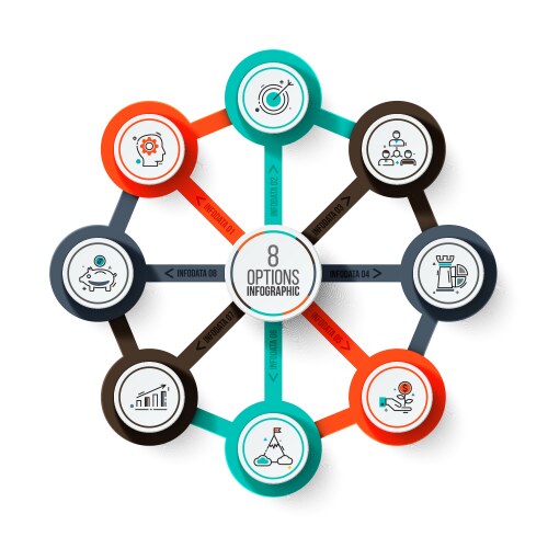 Measuring infographic templates with connected Vector Image