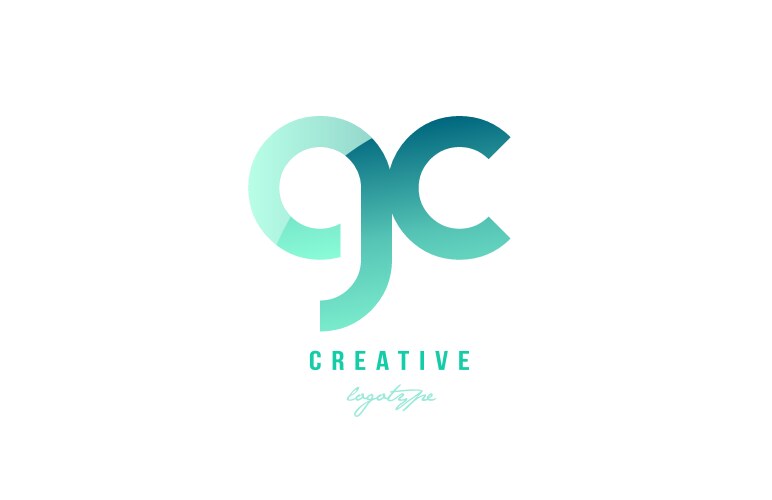 Green gradient pastel modern gd g d alphabet Vector Image