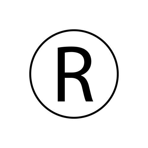 Registered trademark symbol letter r in a circle Vector Image