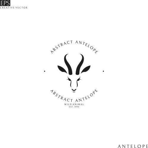 Antelope springbok logo outline style Royalty Free Vector
