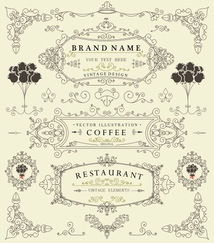 Set various retro design elements Royalty Free Vector Image