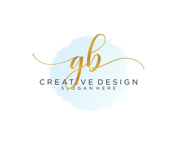 Gb initial handwriting logo design Royalty Free Vector Image