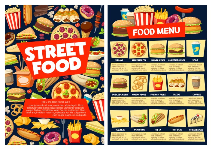 Fast food restaurant tag and cafe menu card design