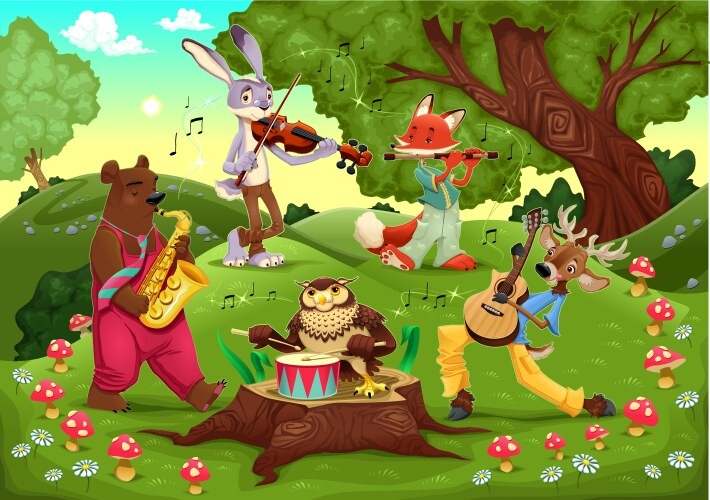 Cartoon wild animals collection set Royalty Free Vector
