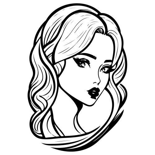 Beauty girl sketch Royalty Free Vector Image - VectorStock