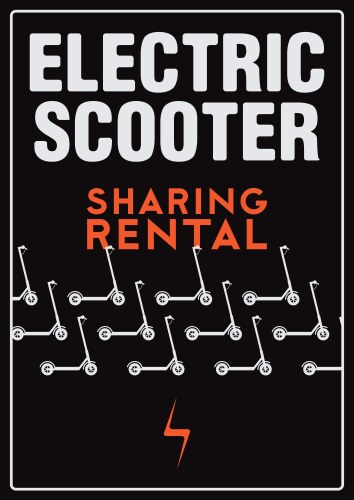 Electric scooter rental and sharing poster Vector Image