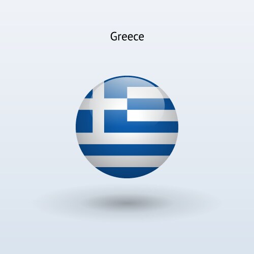 Greece greek round circle country flag banners Vector Image