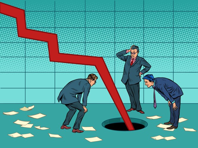 Red drop chart Royalty Free Vector Image - VectorStock