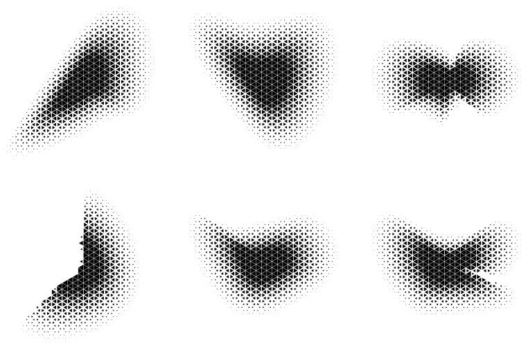 Halftone triangle pattern reprographic technique Vector Image
