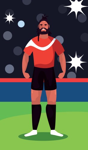 Soccer player man with uniform in aerodynamic – Royalty-Free Vector ...