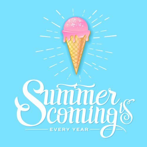 Blue typography poster design lettering Royalty Free Vector