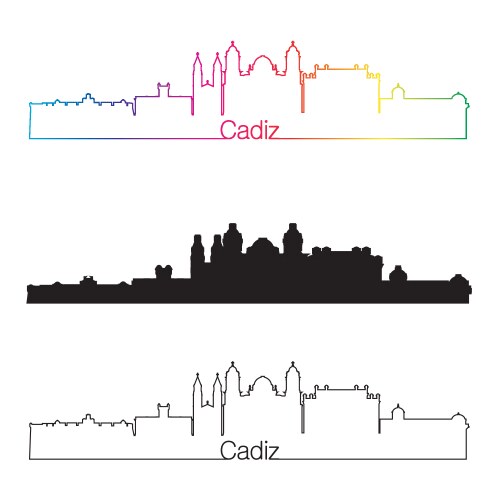 Madrid spain city skyline silhouette hand drawn Vector Image