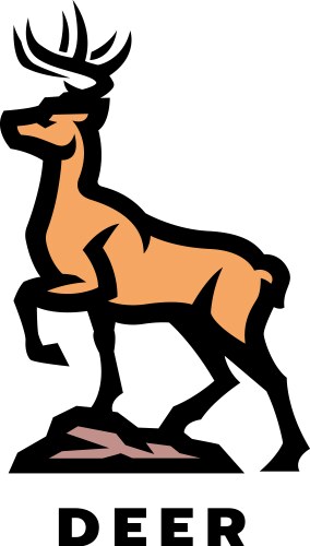 Deer logo symbol Royalty Free Vector Image - VectorStock