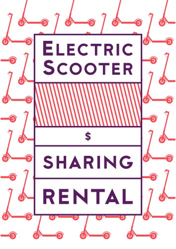 Electric scooter transport icon outline Royalty Free Vector
