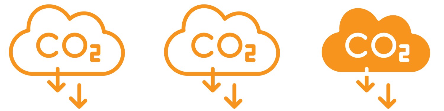 Reduce carbon dioxide co2 icon black and white Vector Image