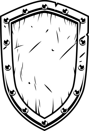Baroque shield drawing Royalty Free Vector Image