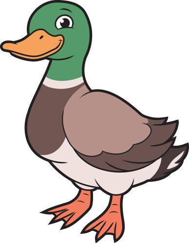 Green duck on white background Royalty Free Vector Image