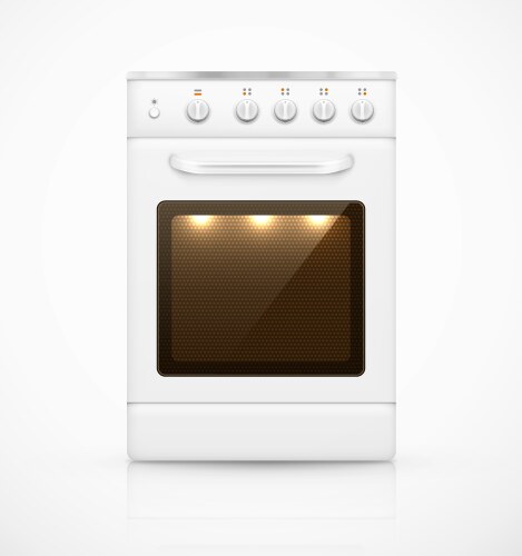 Realistic oven with induction cooktop Royalty Free Vector