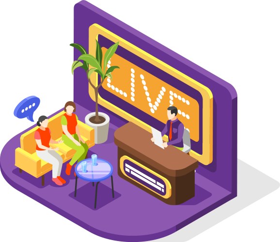 Quiz tv show smart competition with three players Vector Image