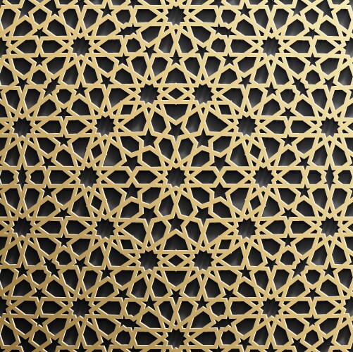 Gold islamic pattern on black background Vector Image