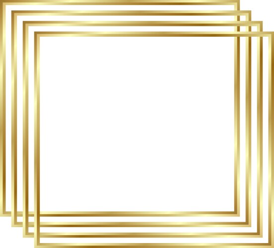 Gold shiny glowing frame with shadows isolated Vector Image