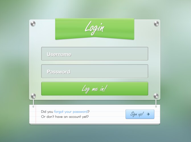 Website user login page template design Royalty Free Vector