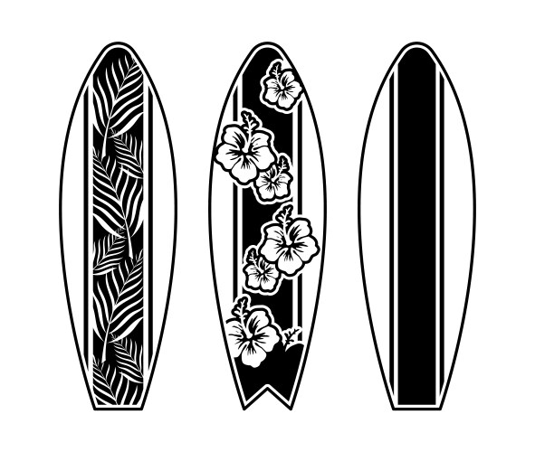 Surfboard set prints Royalty Free Vector Image