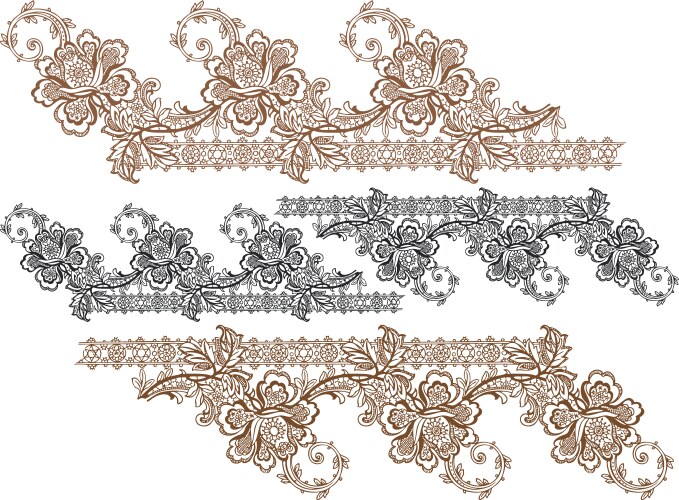 Border indian floral paisley patten seamless Vector Image
