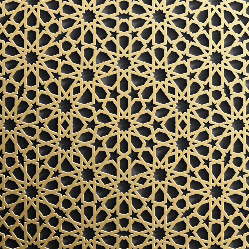 Gold islamic pattern on black background Vector Image