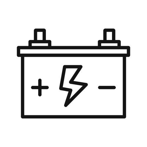 Car battery icon black line art Royalty Free Vector Image
