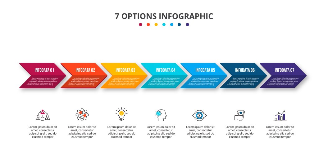 Flow chart infographic elements Royalty Free Vector Image