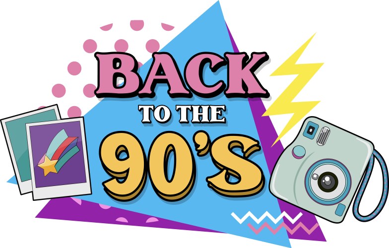 Back to the 90s banner template Royalty Free Vector Image