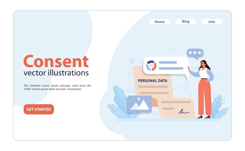 Consent concept flat Royalty Free Vector Image
