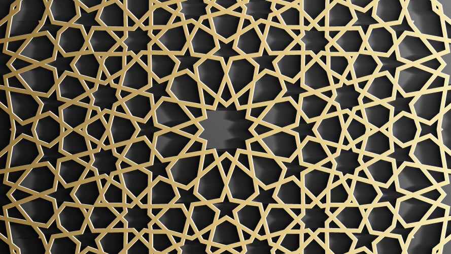 Black and gold islamic pattern background Vector Image