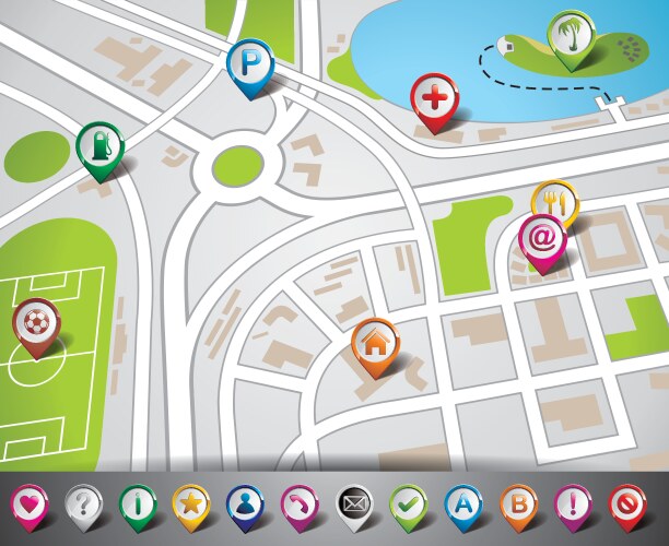 Timeline map pointer Royalty Free Vector Image