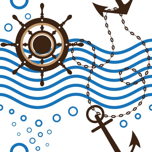 Chains tassels and ropes marine seamless pattern Vector Image