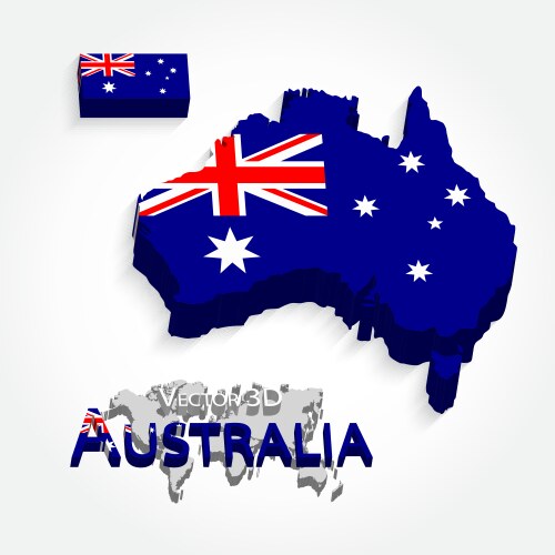 Australia flag and map Royalty Free Vector Image