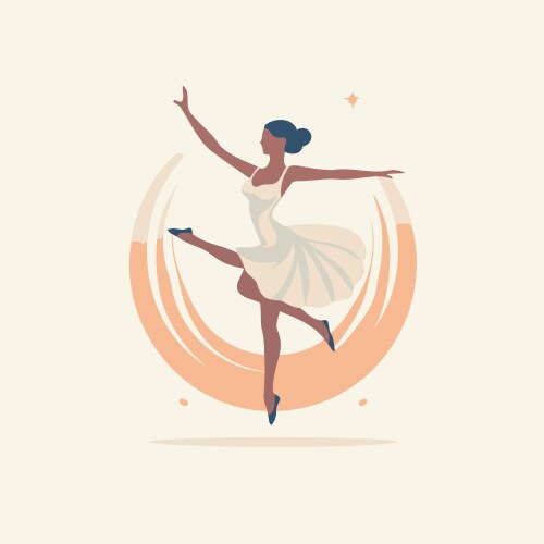 Cute african american ballerina in white dress Vector Image