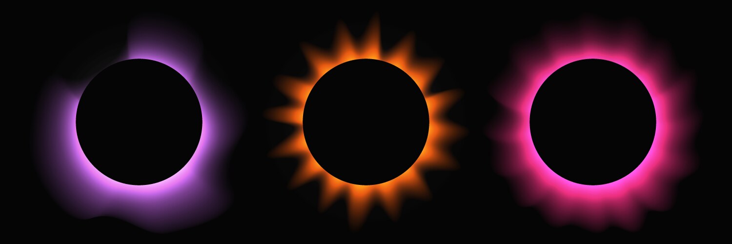 Set of circle illuminate light frames Royalty Free Vector