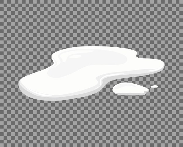 Milk spill on a transparent background puddle Vector Image