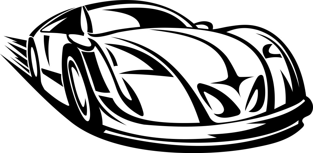 Race car line art Royalty Free Vector Image - VectorStock