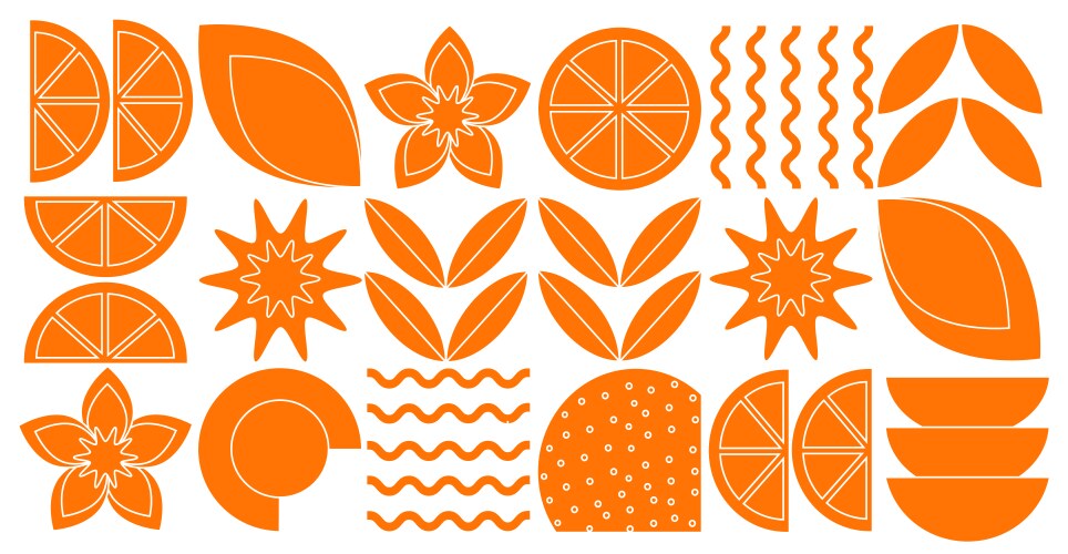 Abstract geometric fruit pattern shapes Royalty Free Vector