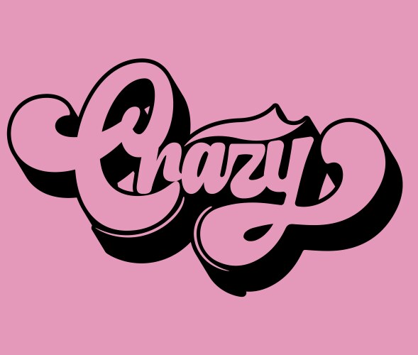 Crazy text lettering graffiti typography art Vector Image