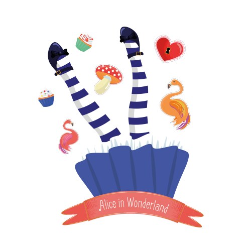 Falling alice Royalty Free Vector Image - VectorStock